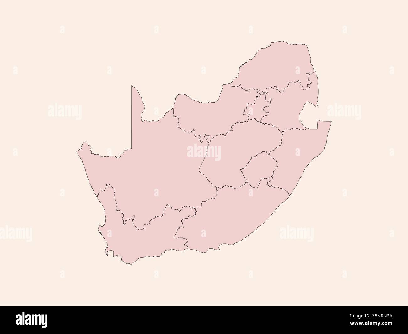 South africa map with provinces graphics design. Vintage pink shade ...
