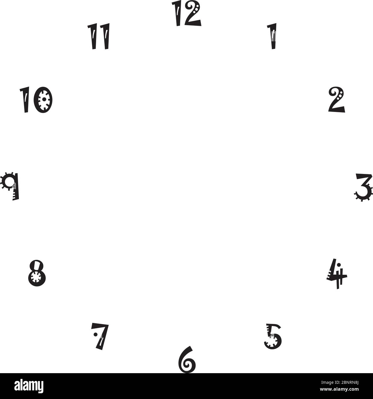 clock dial interesting numbers for the hours on transparent background ...