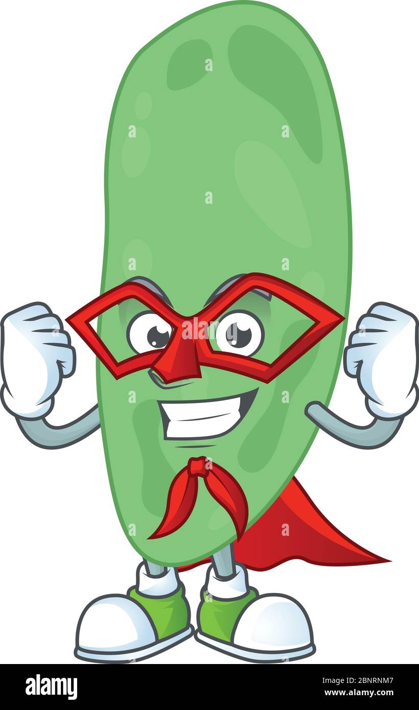 Thermus thermophilus cartoon drawing concept performed as a Super hero ...