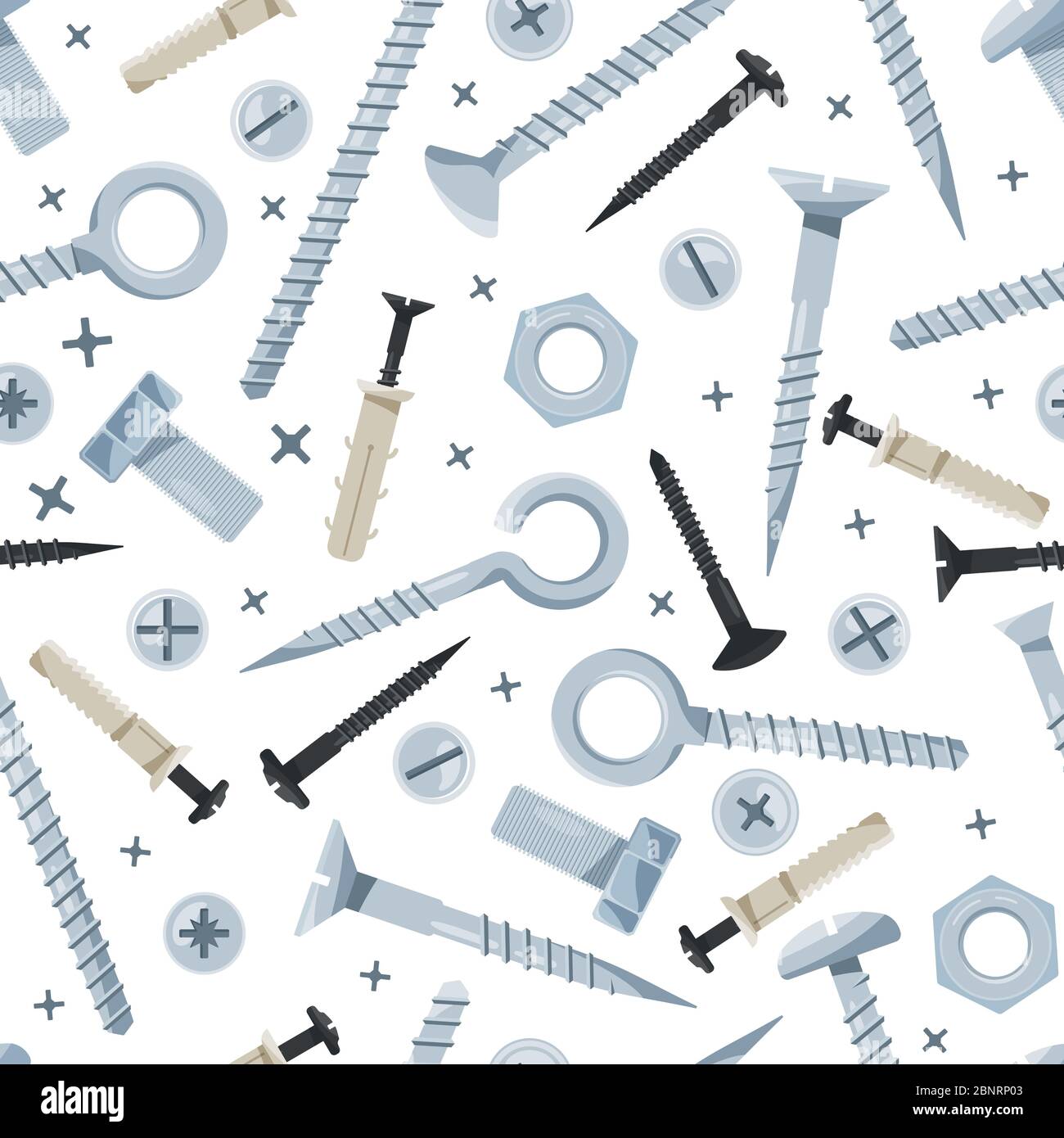 Screw pattern. Nails vise iron tools for construction fixing screws ...