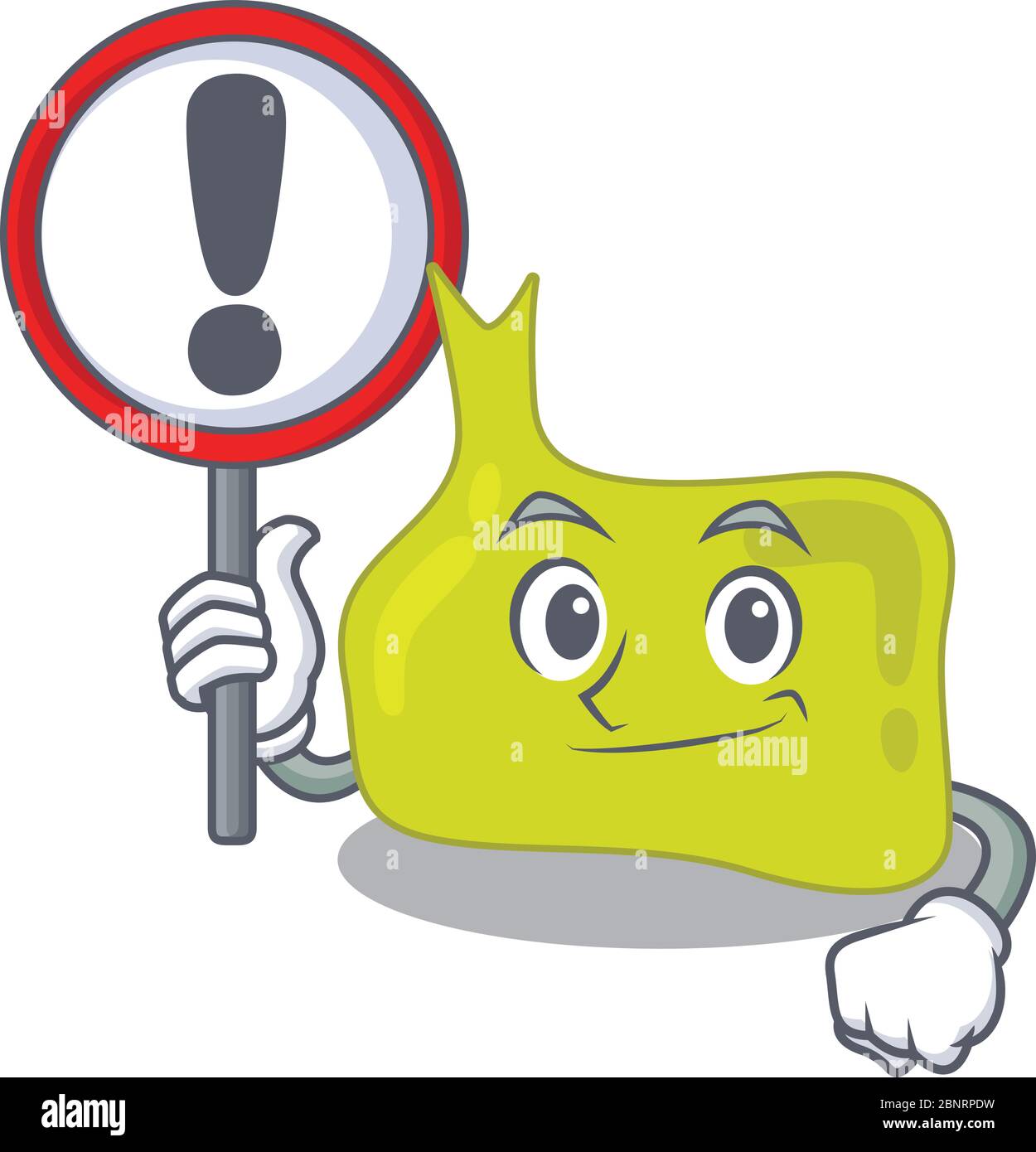 A cartoon icon of pituitary with a exclamation sign board Stock Vector ...
