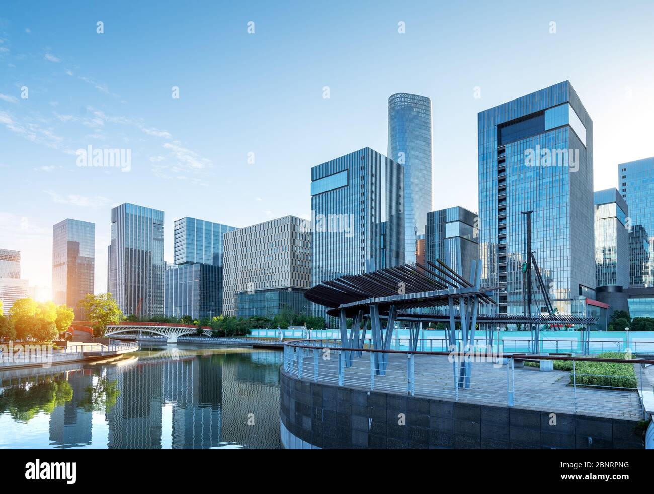 Modern buildings in the financial district, the urban landscape of ...