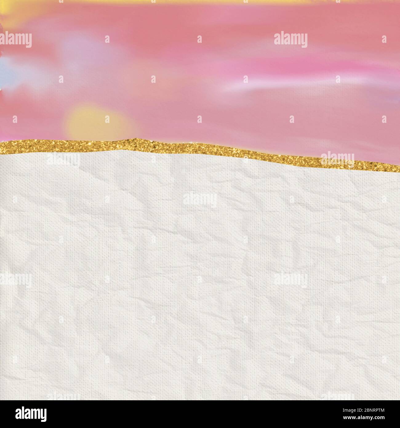 Soft pink & Gold watercolor paper. Golden glitter on watercolor brush ...