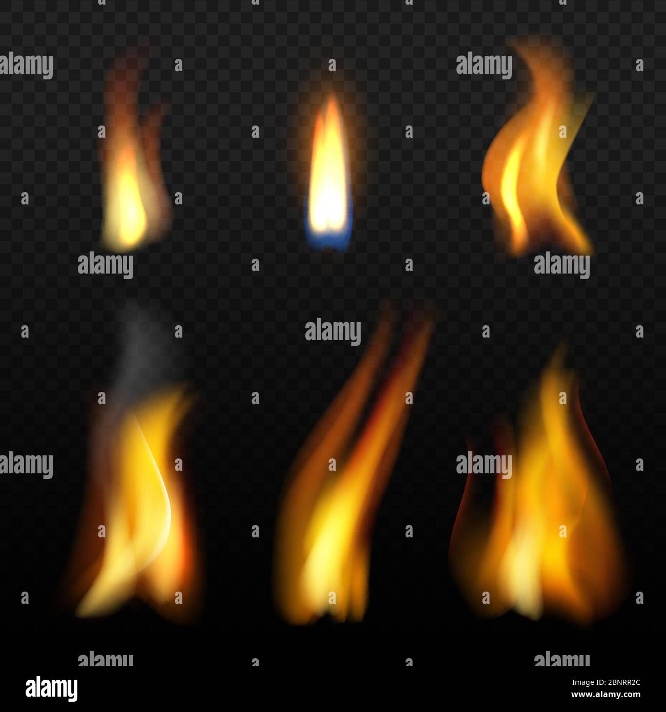 Fire flame template. Realistic fuego effects candlelight with orange ...