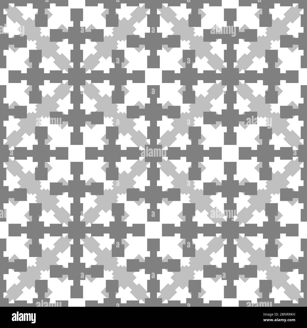 Seamless abstract geometric pattern crosses squares on a white ...