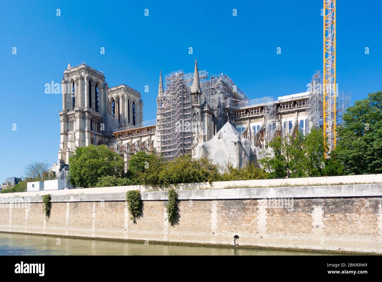 Paris Ile De France France Restoration Site Of Notre Dame Cathedral