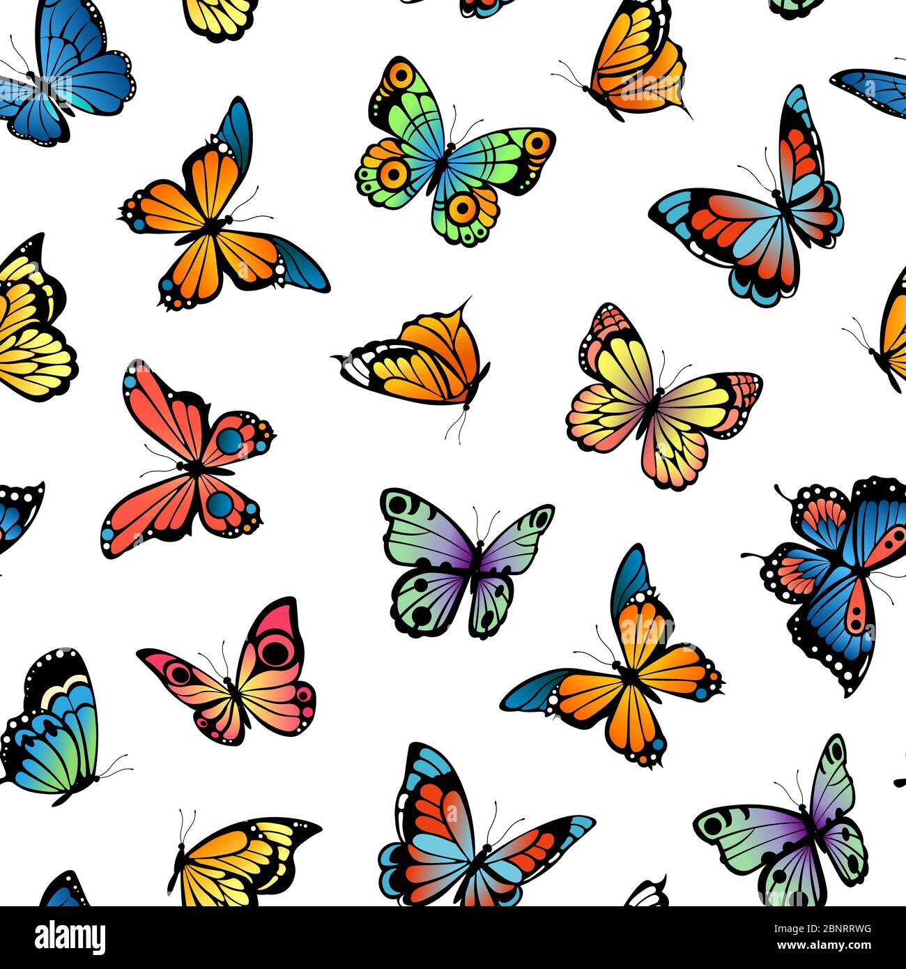 Vector decorative butterflies pattern or background illustration Stock ...