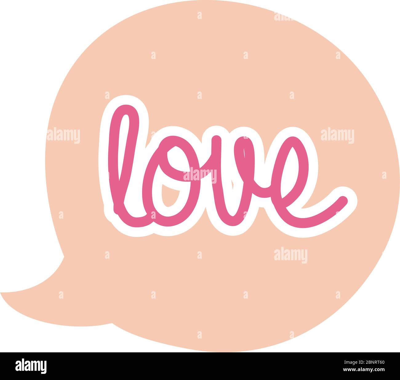 speech bubble with love lettering design over white background, flat ...