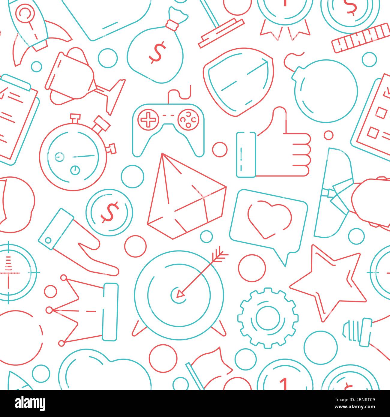 Game pattern. Gamification business symbols achivement rulers ...