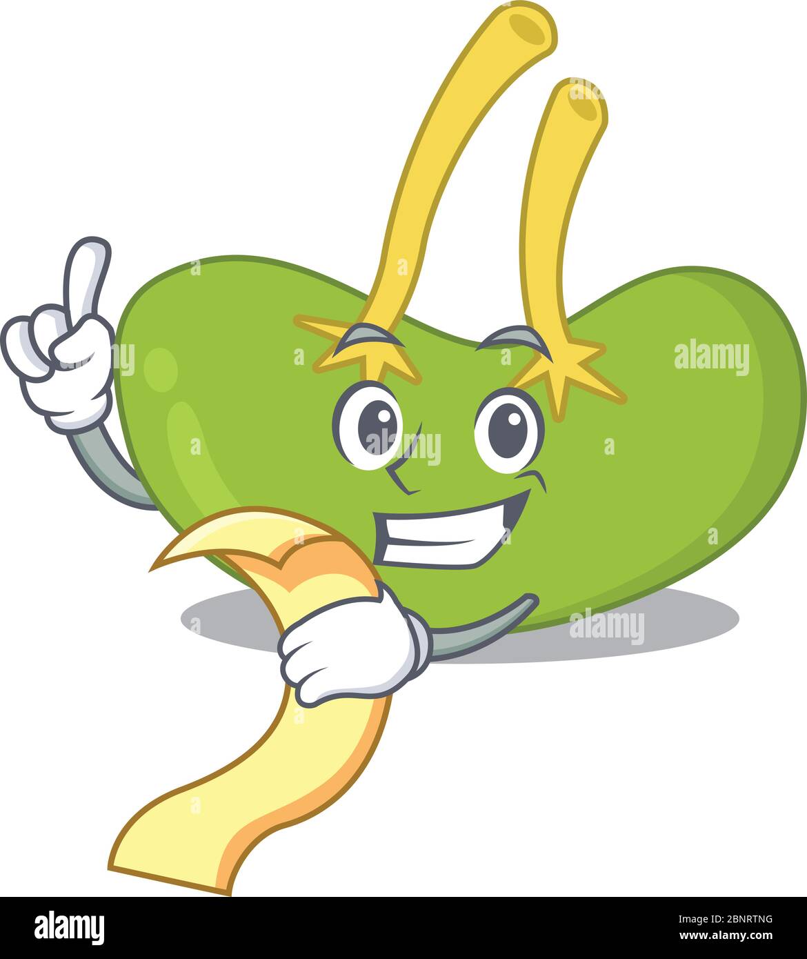 Spleen mascot character style with a menu on his hand Stock Vector ...