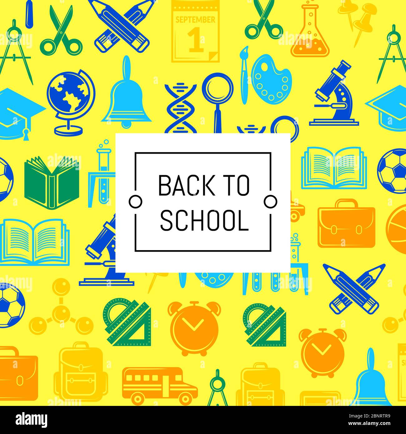 Vector back to school stationery background illustration Stock Vector ...