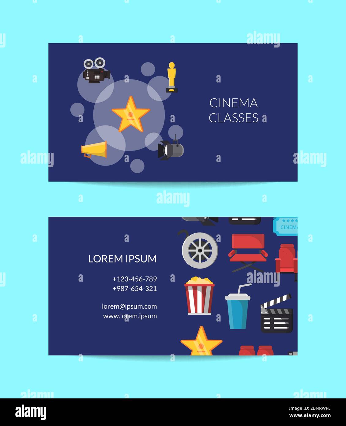 Vector cinema business card template talent agency Stock Vector Image ...