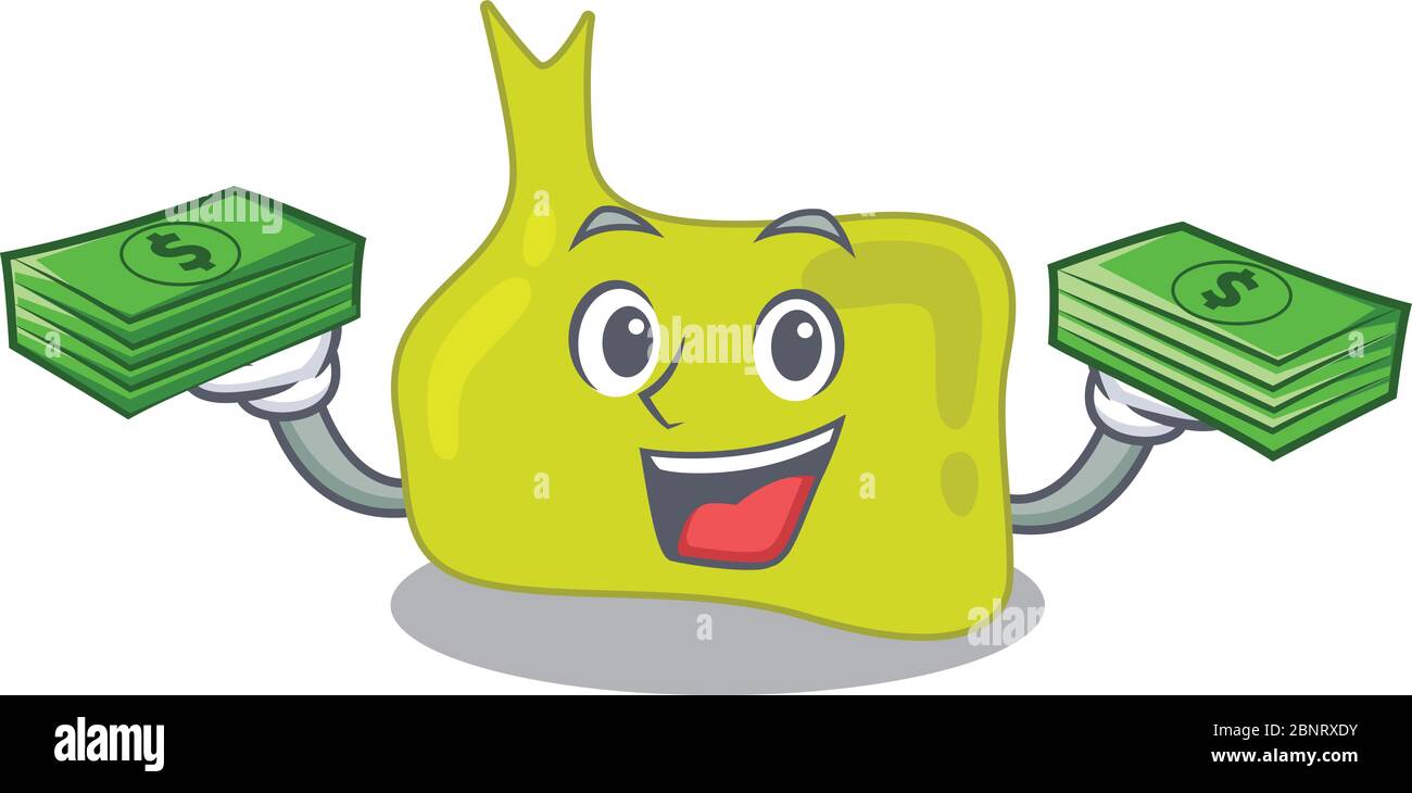 A wealthy pituitary cartoon character with much money Stock Vector ...