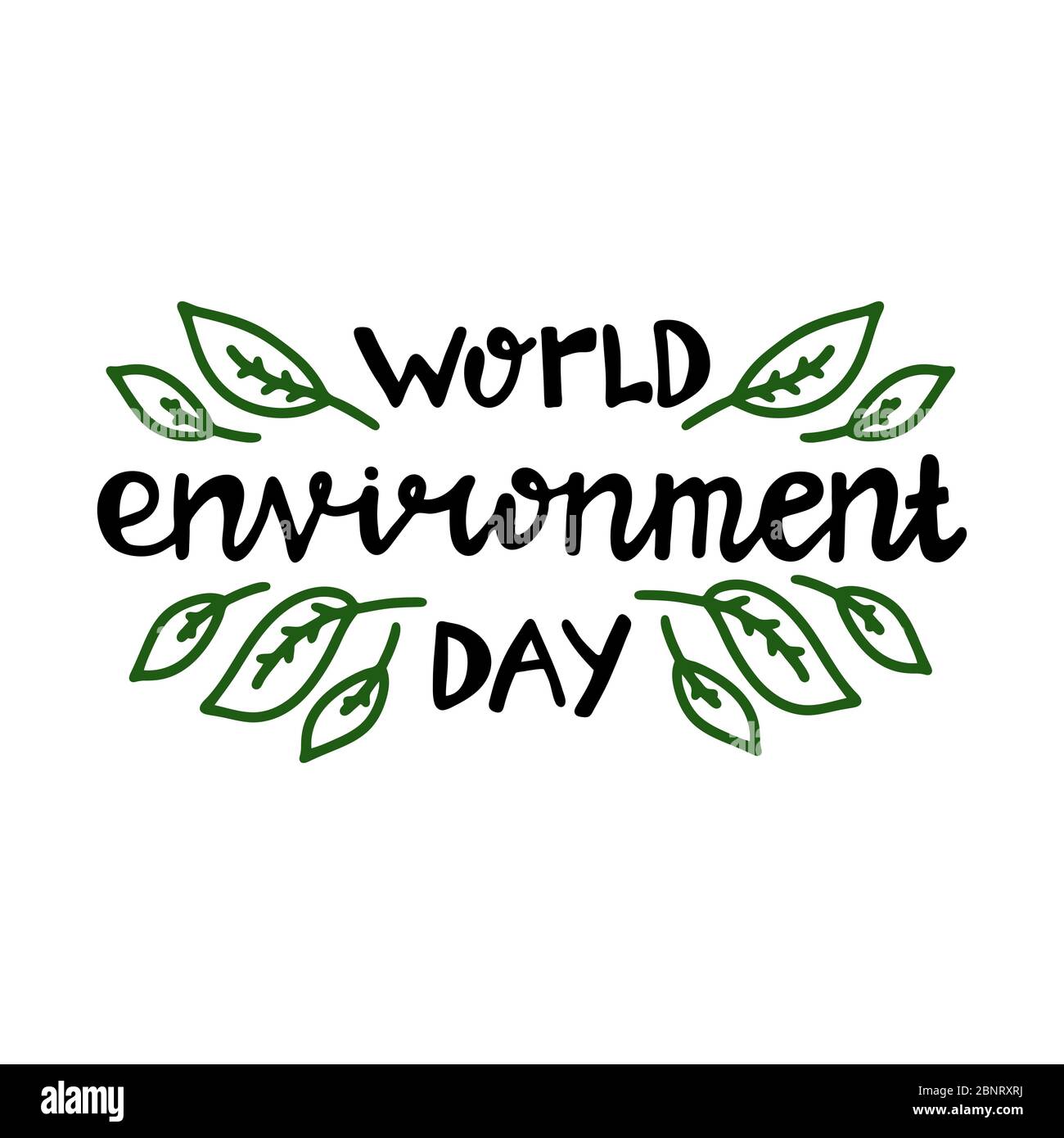 World environment day. Handwritten ecological holiday. Isolated on ...