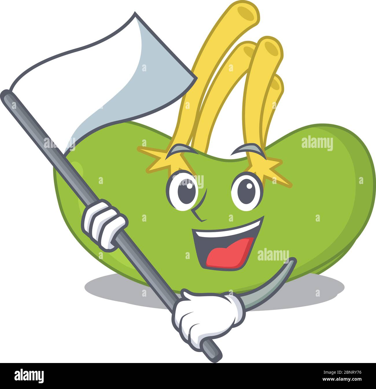 A heroic spleen mascot character design with white flag Stock Vector ...