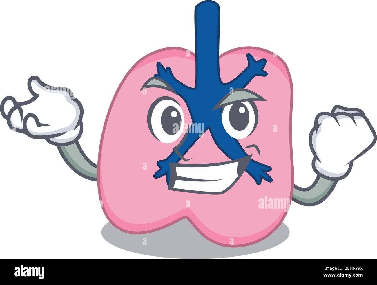 A funny cartoon design concept of lung with happy face Stock Vector ...