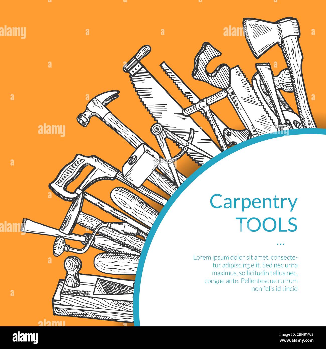 Vintage woodwork tools illustration hi-res stock photography and images ...