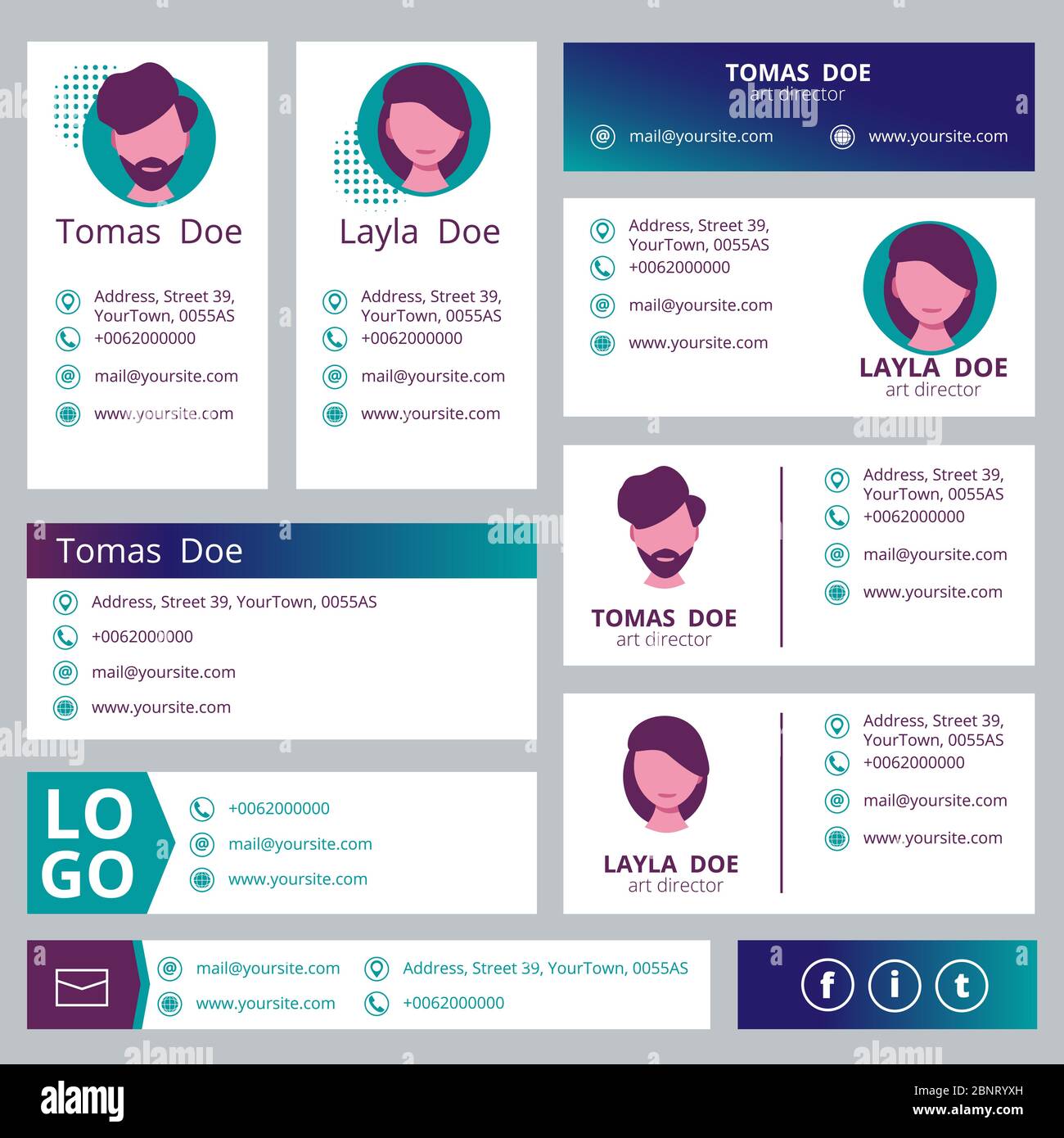 Mail signature template. Office business electronic interface design ...