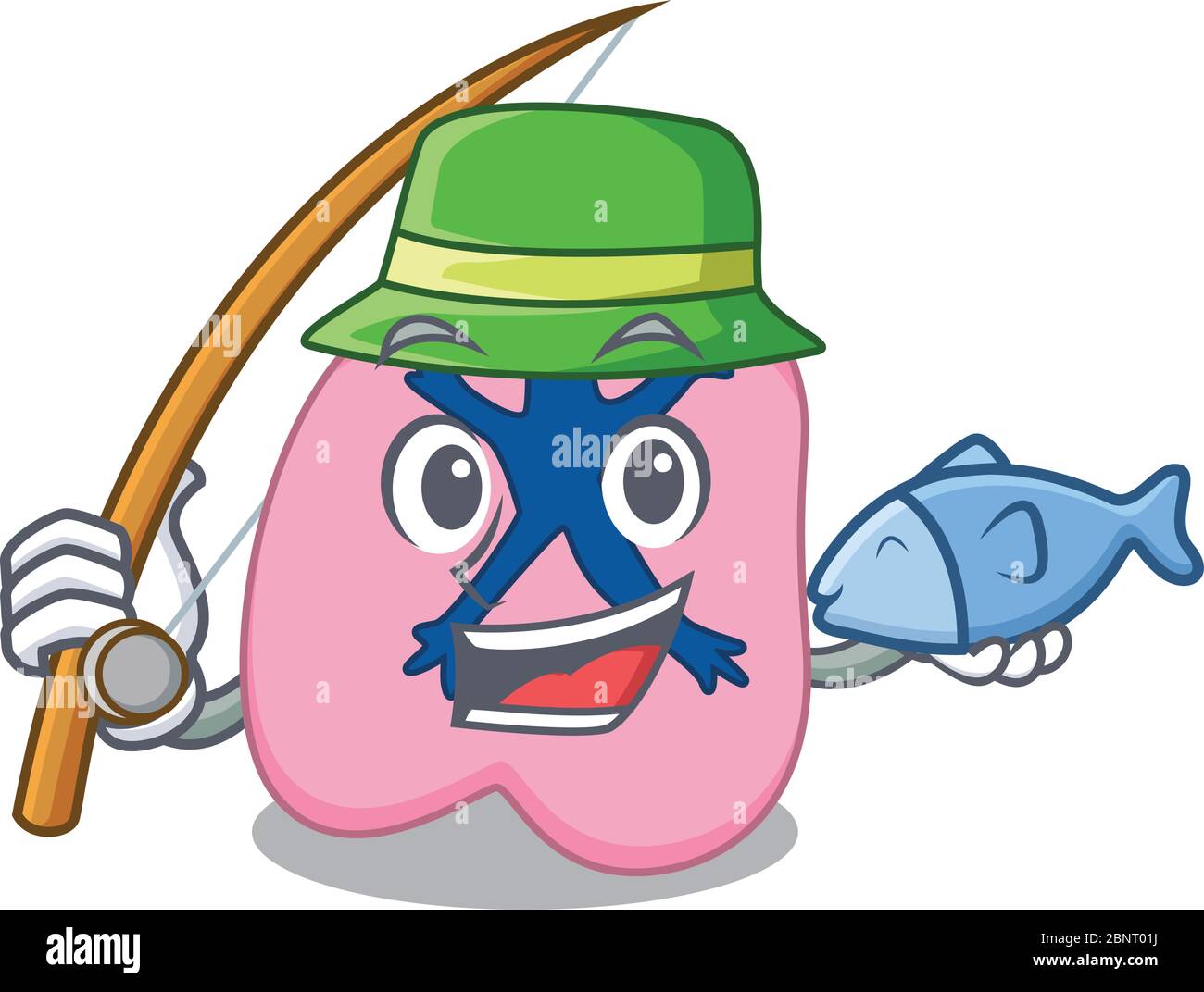 Cartoon design style of lung goes to fishing Stock Vector Image & Art ...