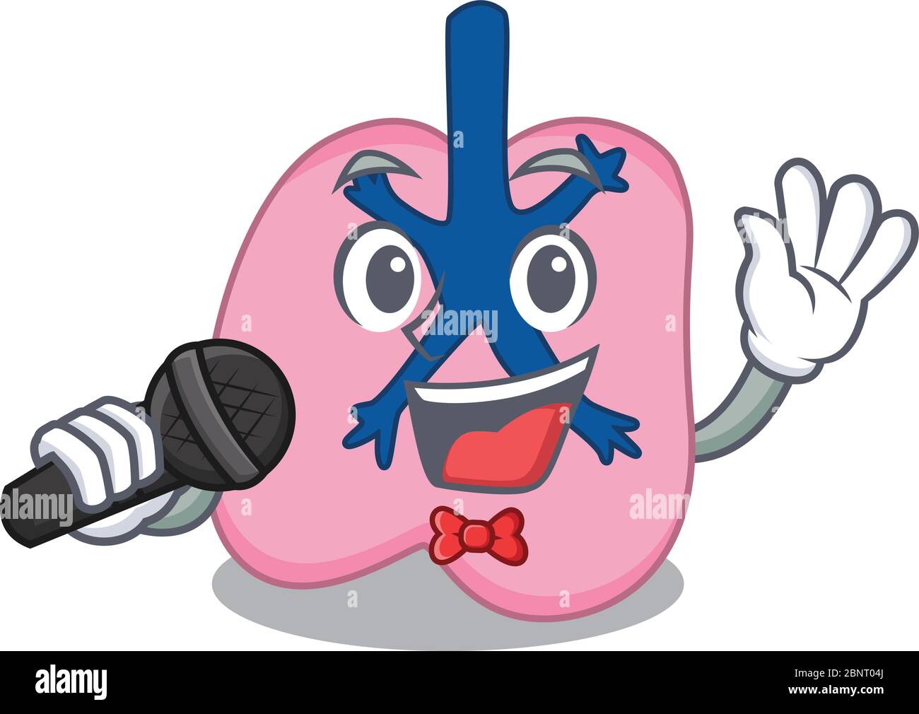 cartoon character of lung sing a song with a microphone Stock Vector ...