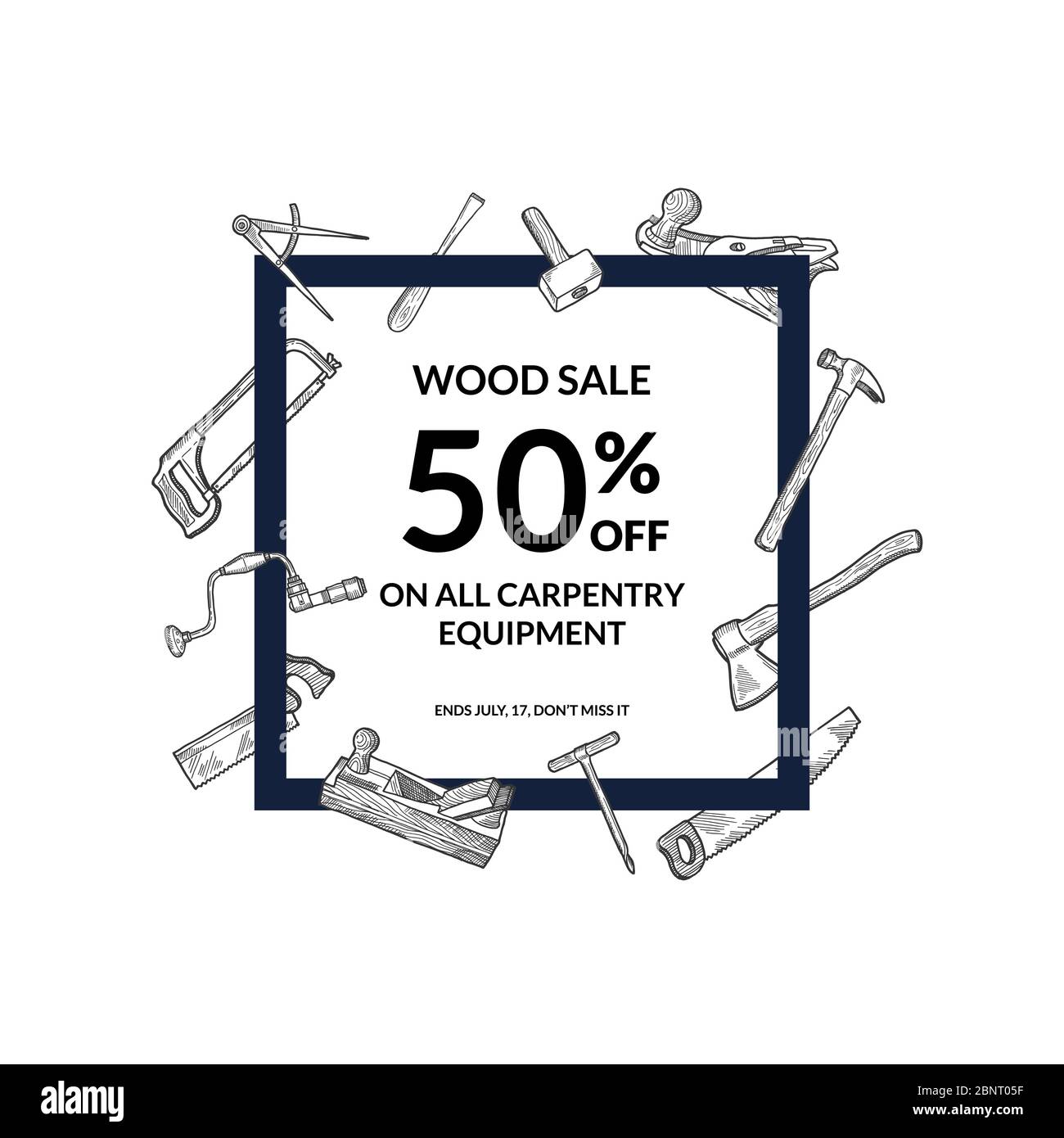 Hand drawn carpentry elements Stock Vector Image & Art - Alamy