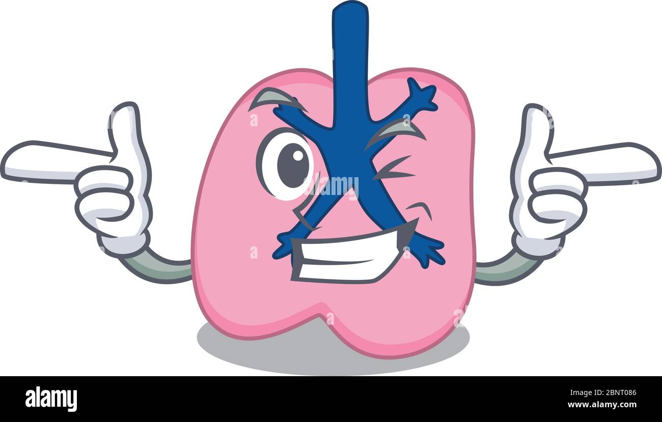 Cartoon design of lung showing funny face with wink eye Stock Vector ...