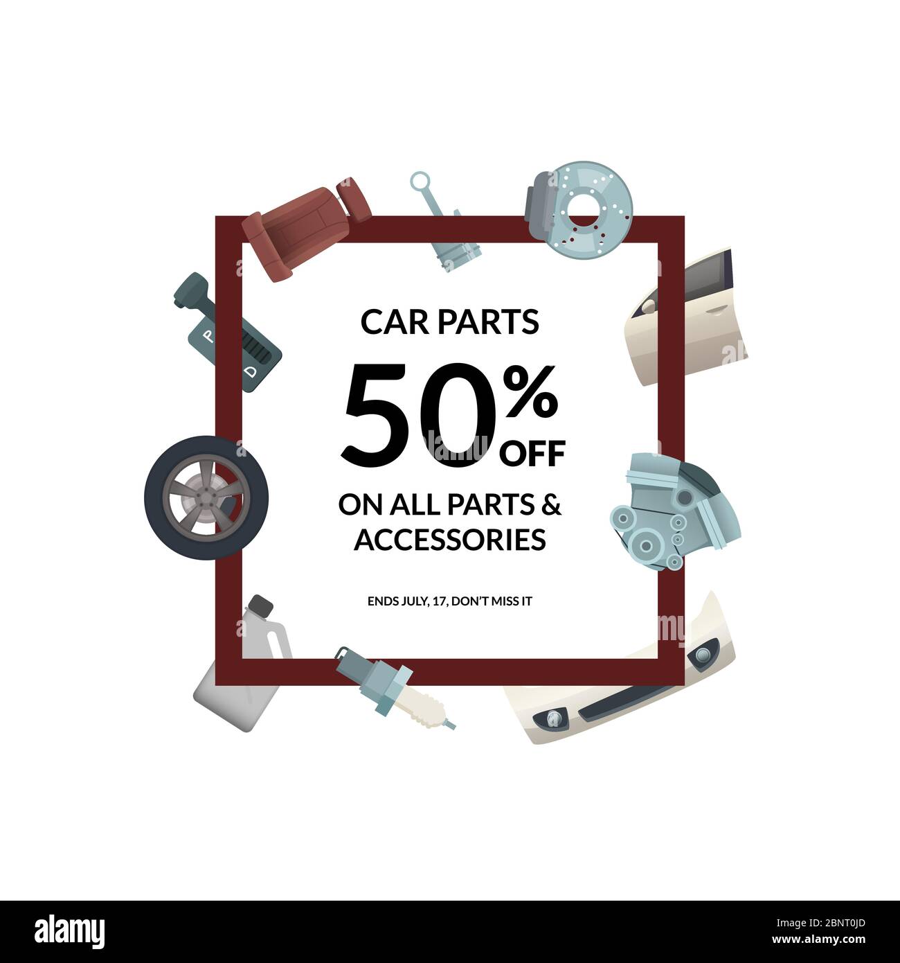 Vector car parts frame place for text illustration Stock Vector Image ...