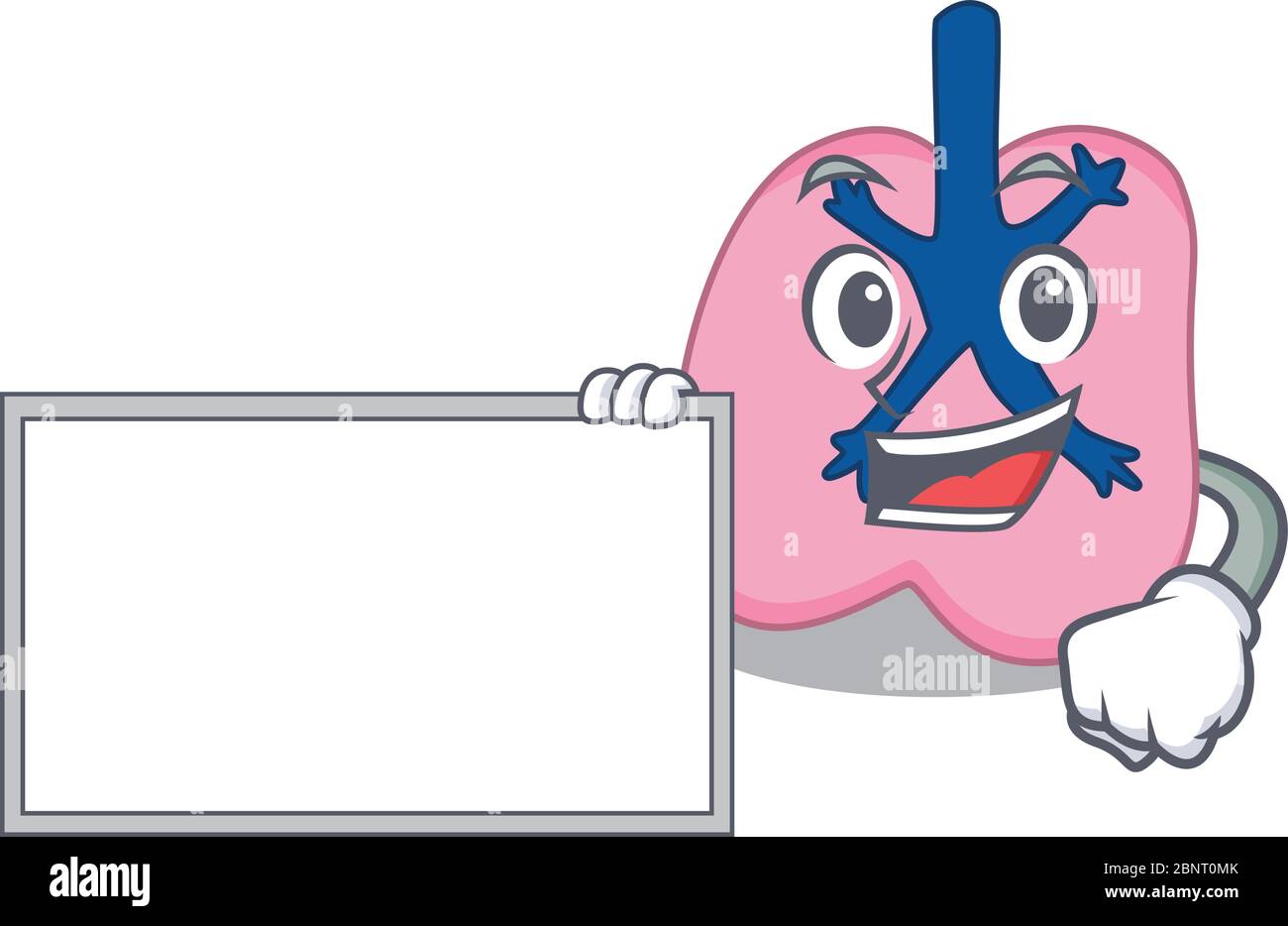 Cartoon character design of lung holding a board Stock Vector Image ...