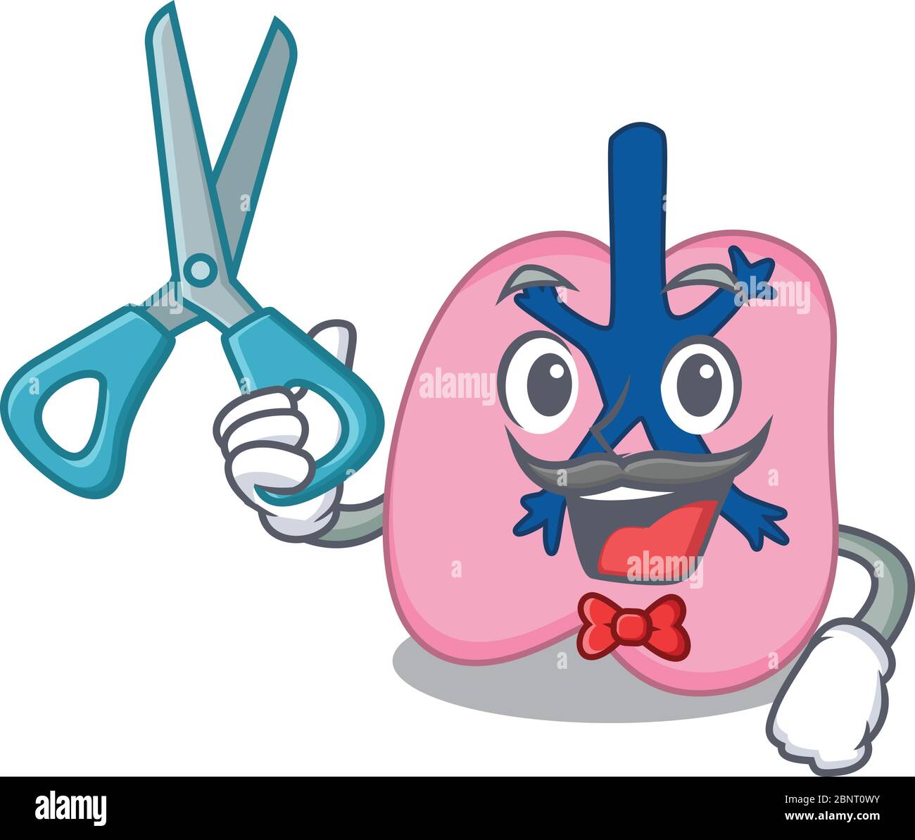 Lung cartoon character design as talented barber Stock Vector Image ...