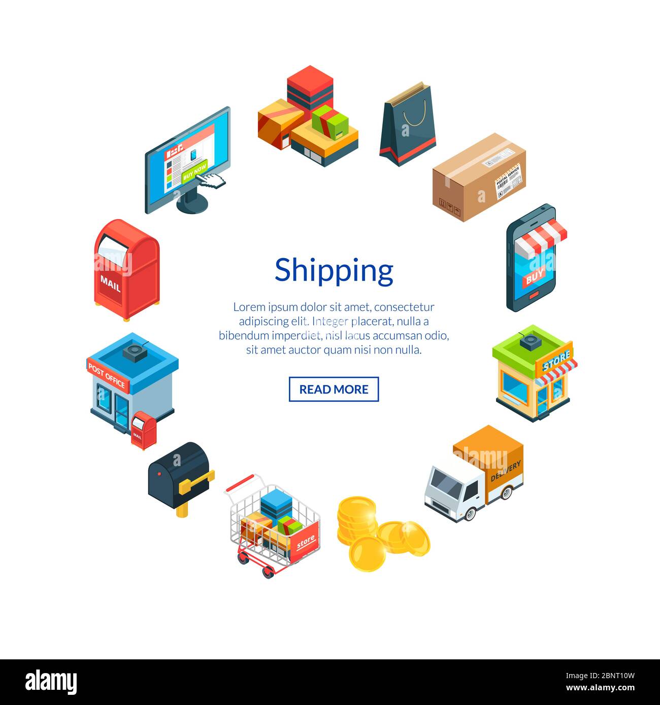 Packaging isometric 3d icons set hi-res stock photography and images ...