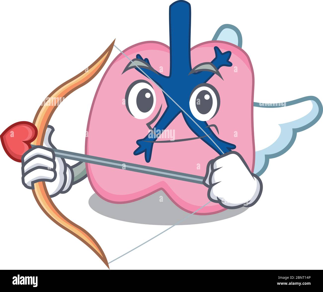 Lung in sweet romantic cupid cartoon drawing with arrow Stock Vector ...