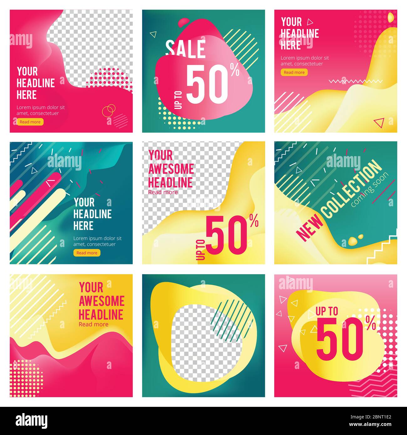 Social media editable banners. Minimalism web offers template pictures ...