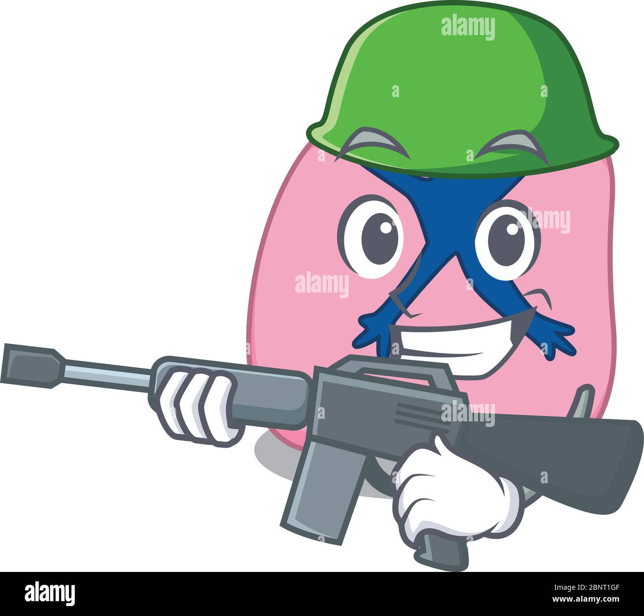 A cartoon picture of Army lung holding machine gun Stock Vector Image ...