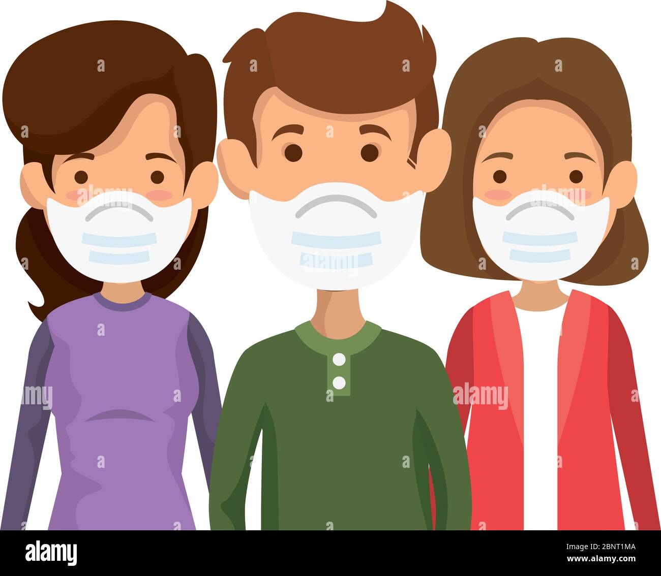 group people using face mask isolated icons Stock Vector Image & Art ...