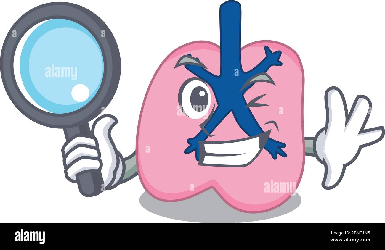cartoon picture of lung Detective using tools Stock Vector Image & Art ...