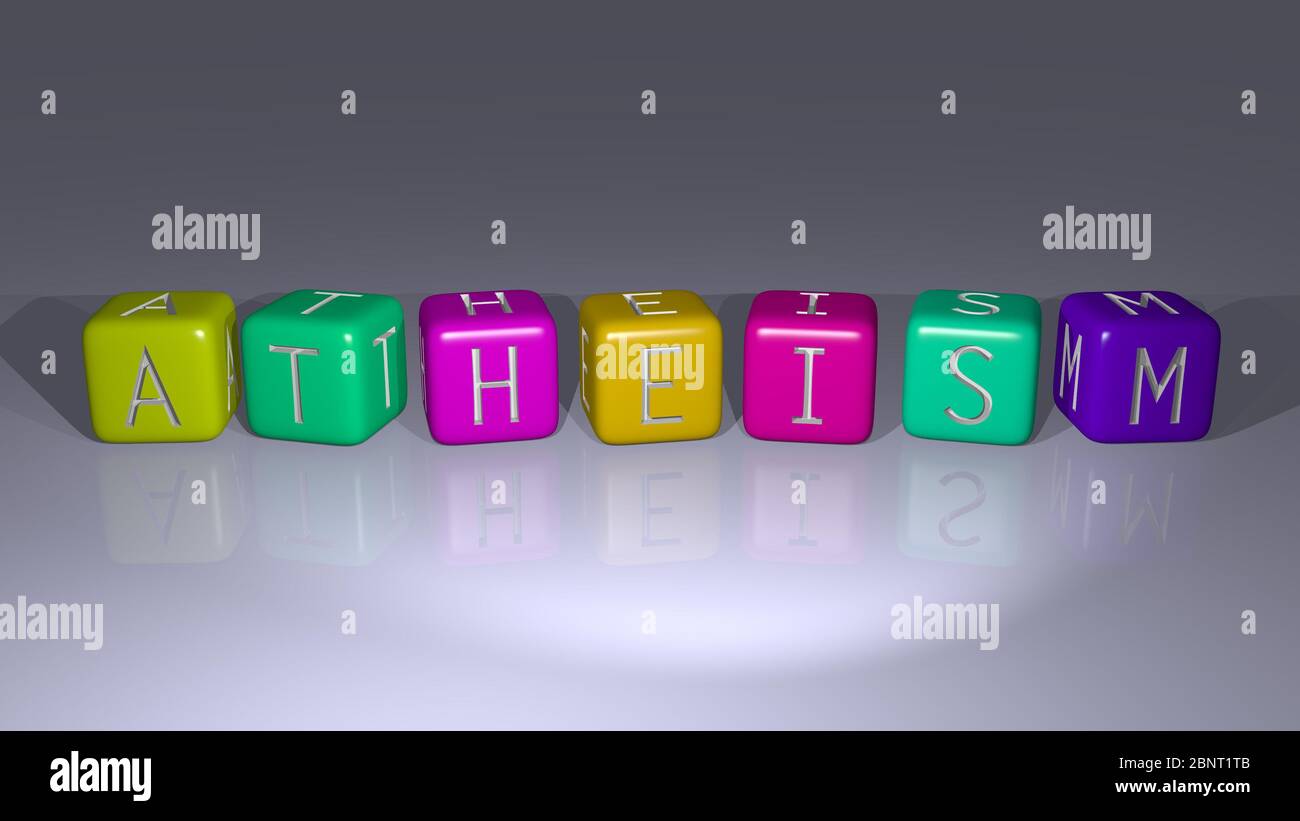 ATHEISM combined by dice letters and color crossing for the related ...