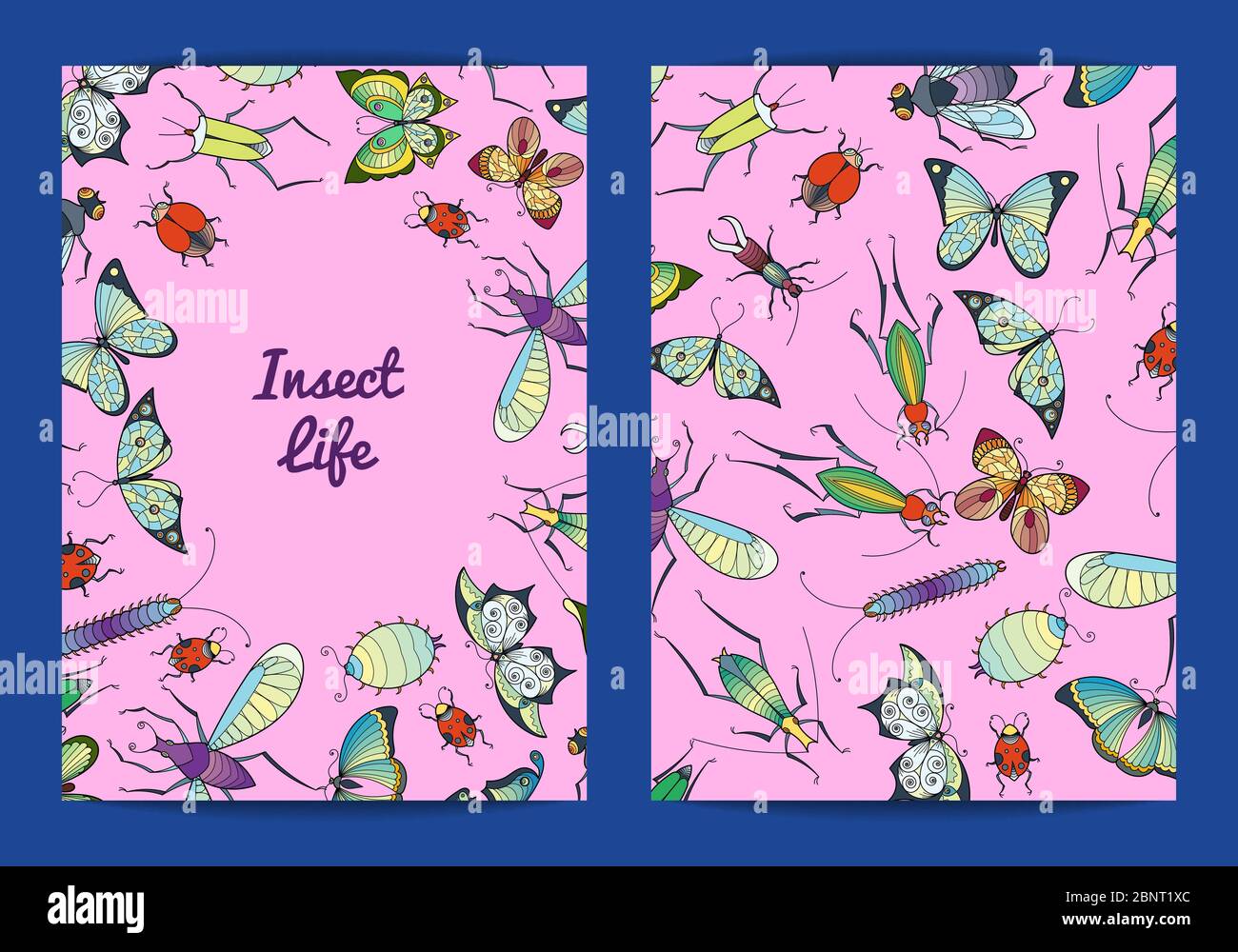 Vector hand drawn insects card isolared on background Stock Vector ...
