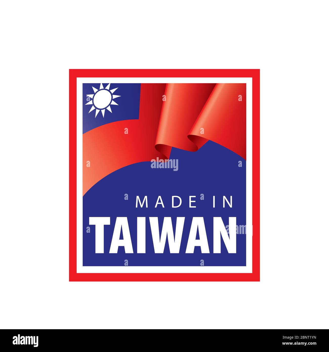 Taiwan flag, vector illustration on a white background Stock Vector ...