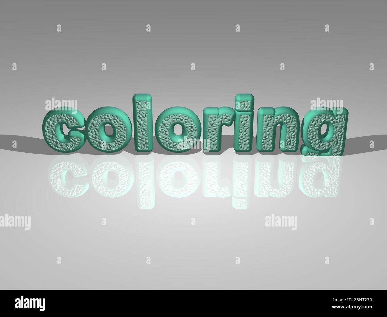 3D illustration of coloring in colorful text from a realistic ...