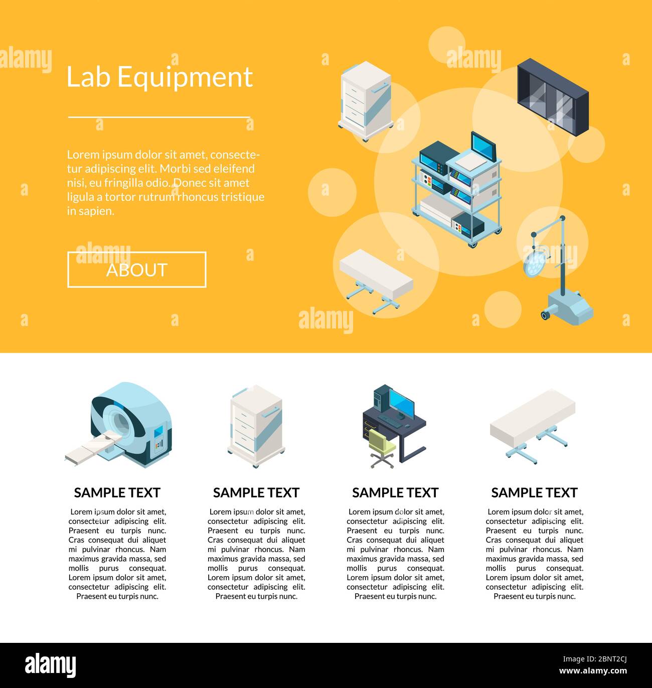 Vector isometric hospital icons. 3D medicine and technology concept ...