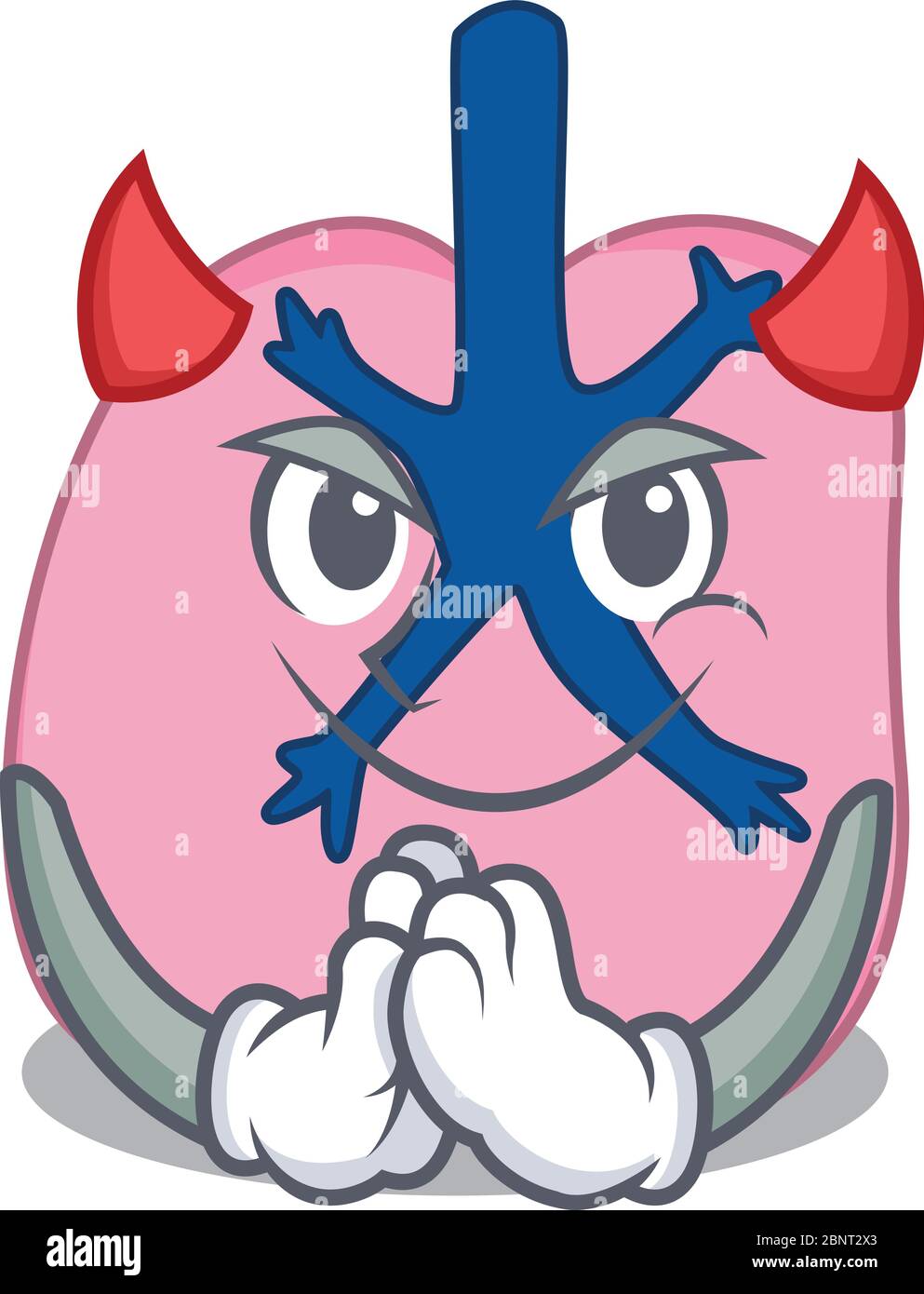 Lung clothed as devil cartoon character design concept Stock Vector ...