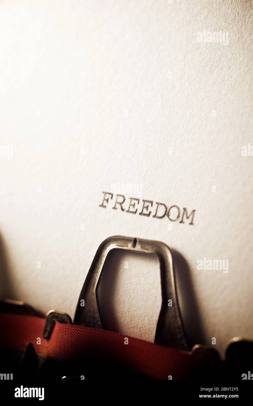 Typing word freedom hi-res stock photography and images - Alamy