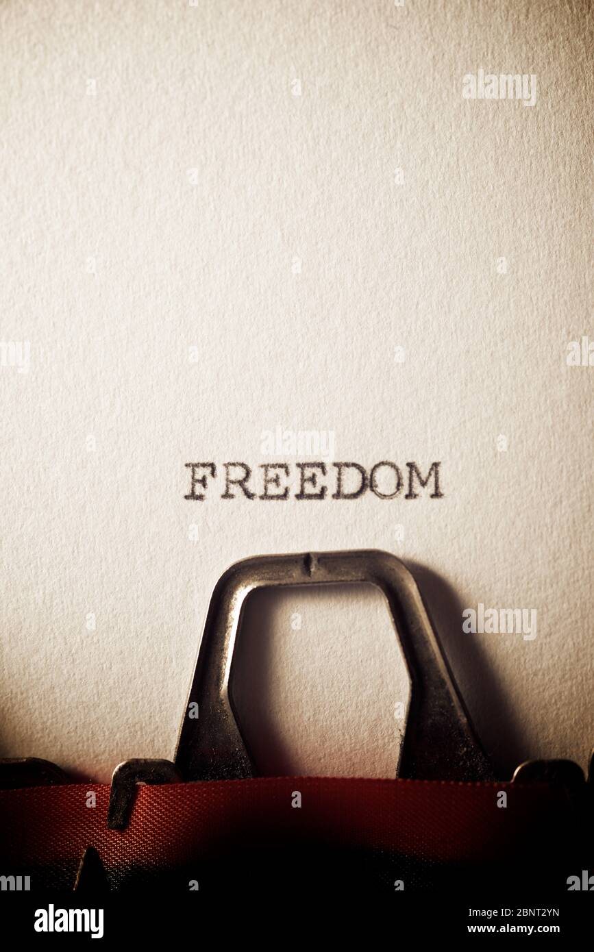 Typing word freedom hi-res stock photography and images - Alamy