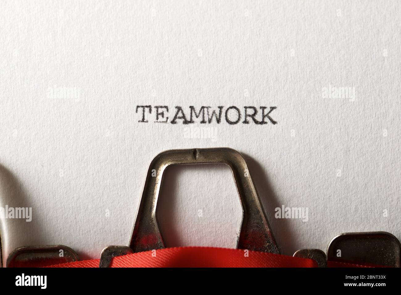 The word Teamwork written with a typewriter Stock Photo - Alamy