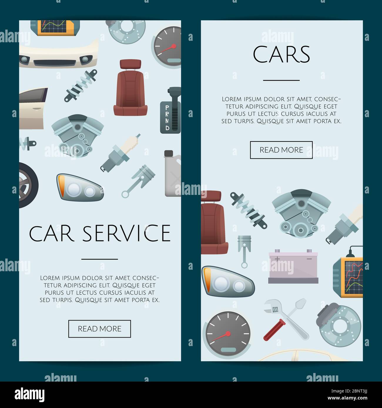 Vector car parts web banner templates illustration Stock Vector Image ...