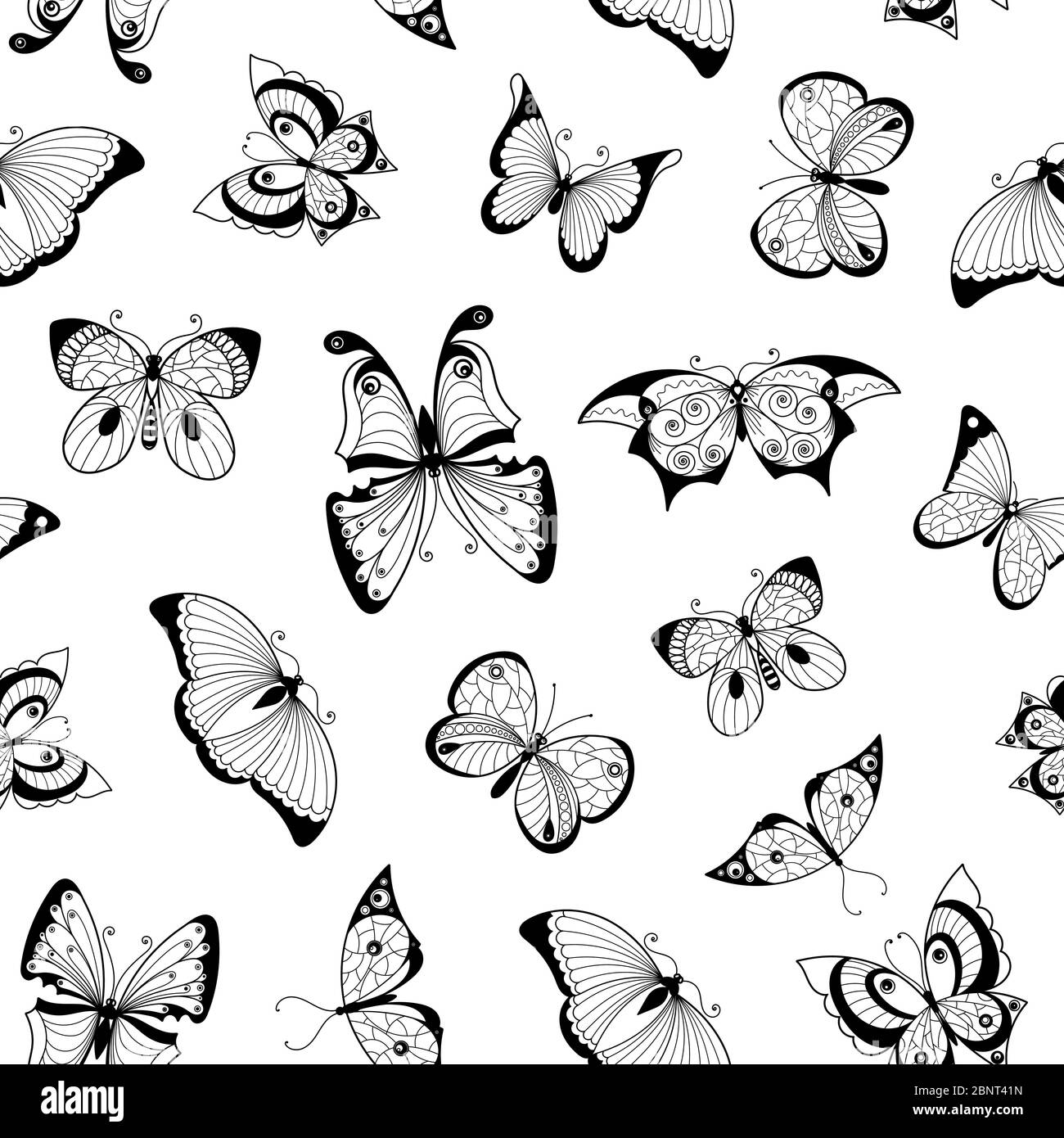 Vector hand drawn insects pattern or background illustration Stock ...