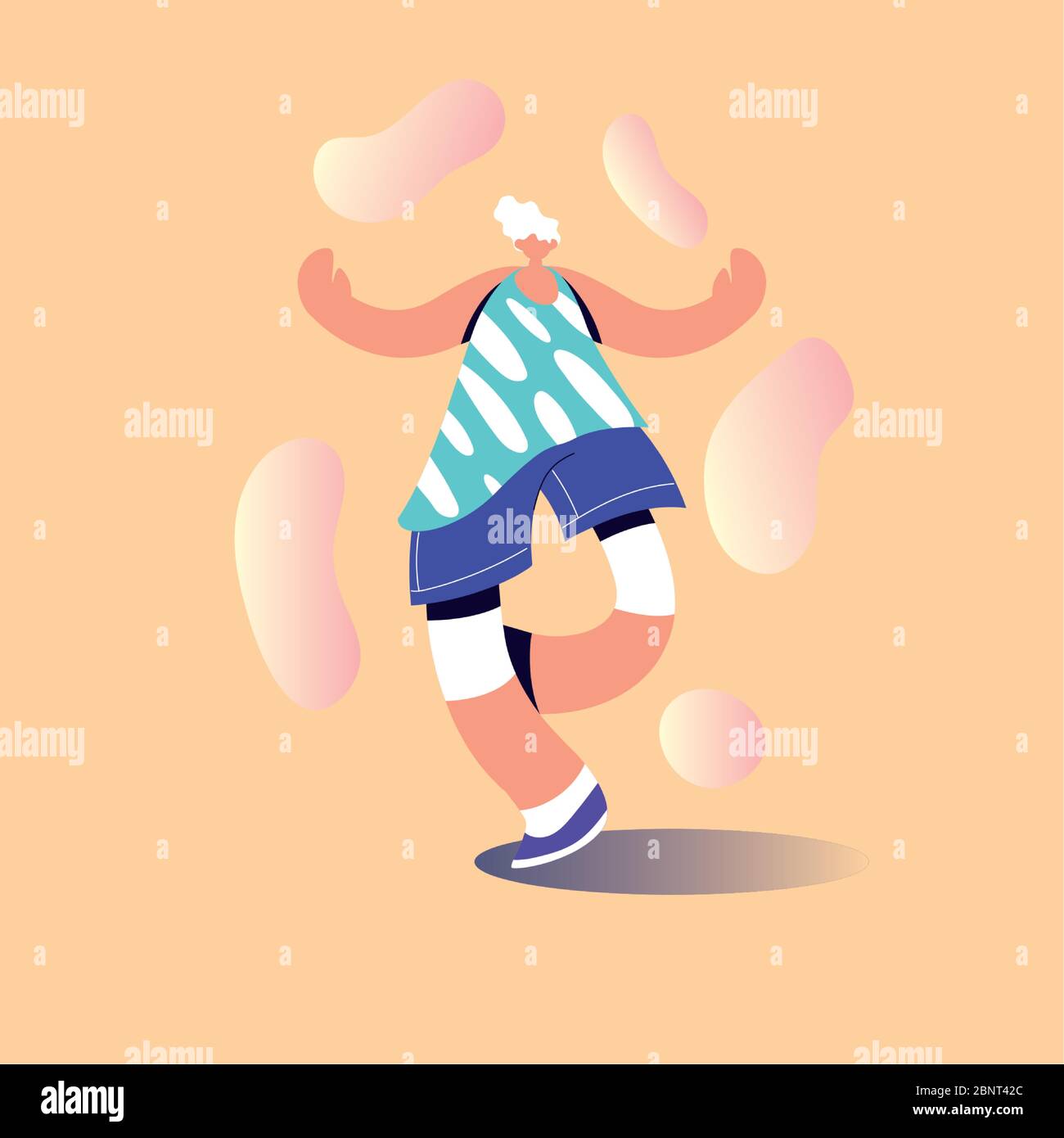 poster with man standing faceless vector illustration design Stock ...