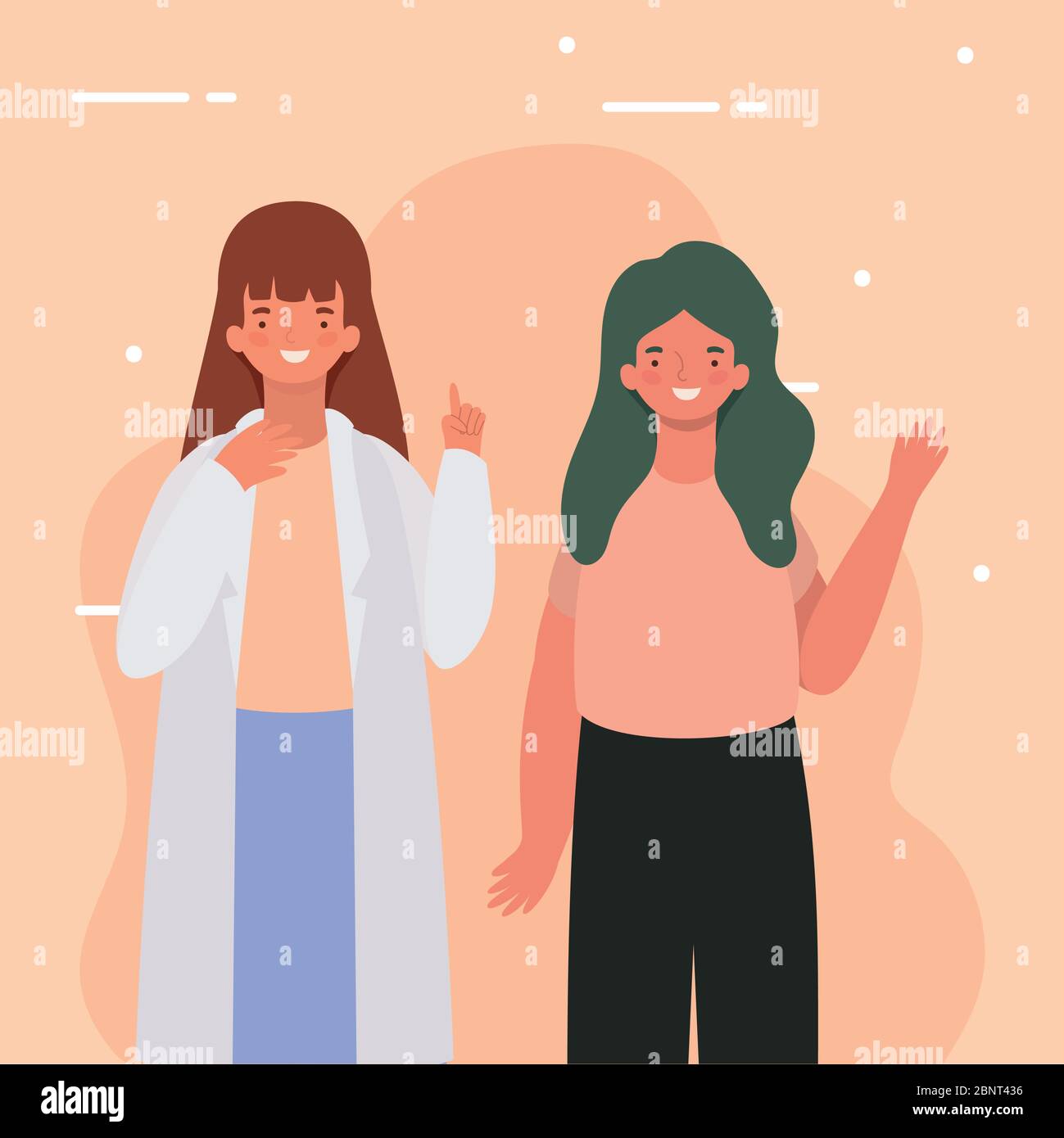 Female doctor and woman avatar vector design Stock Vector Image & Art ...