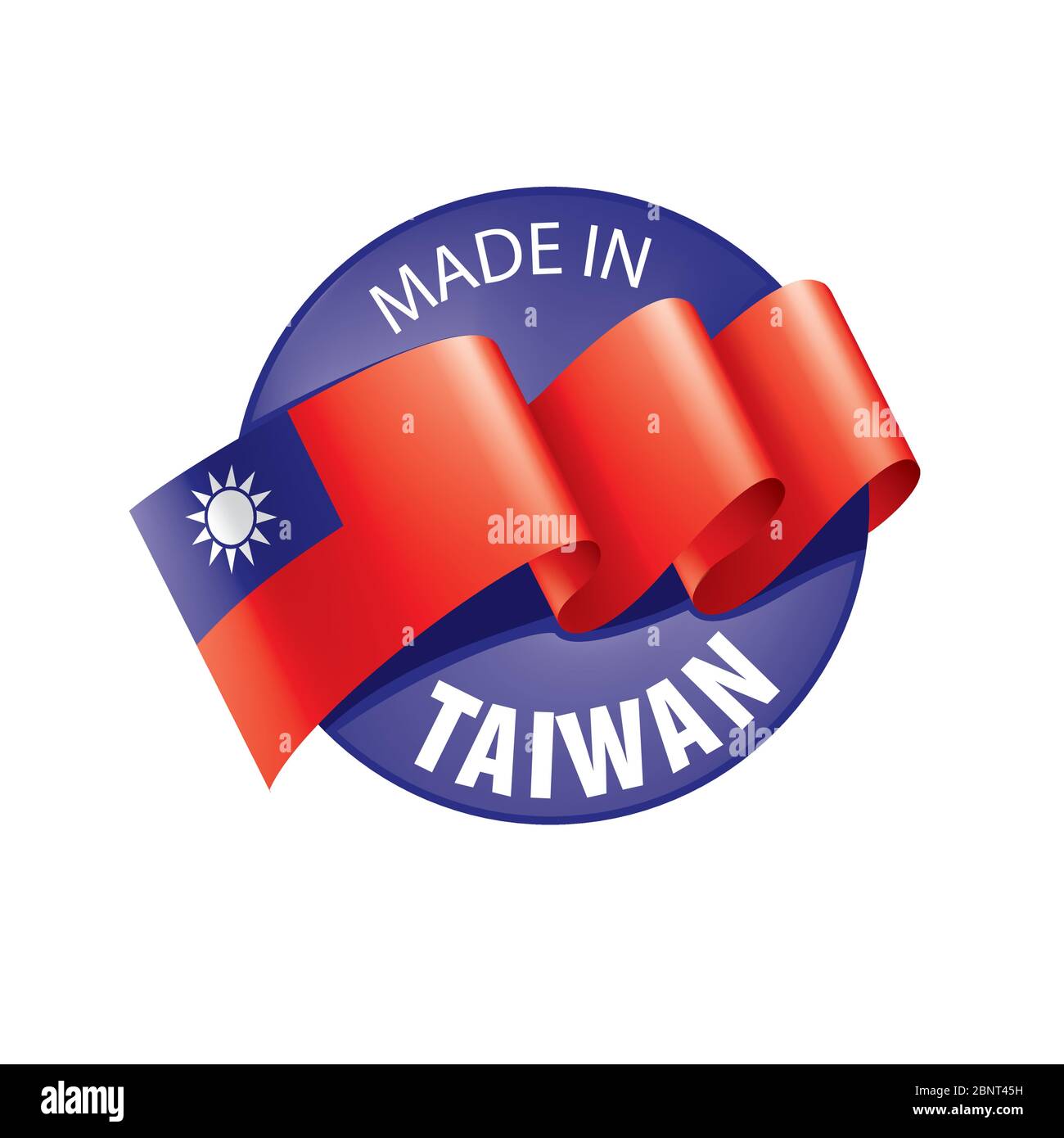 Taiwan flag, vector illustration on a white background Stock Vector ...