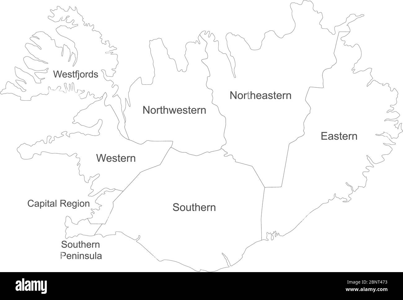 Iceland political map with name labels vector. Perfect for business ...
